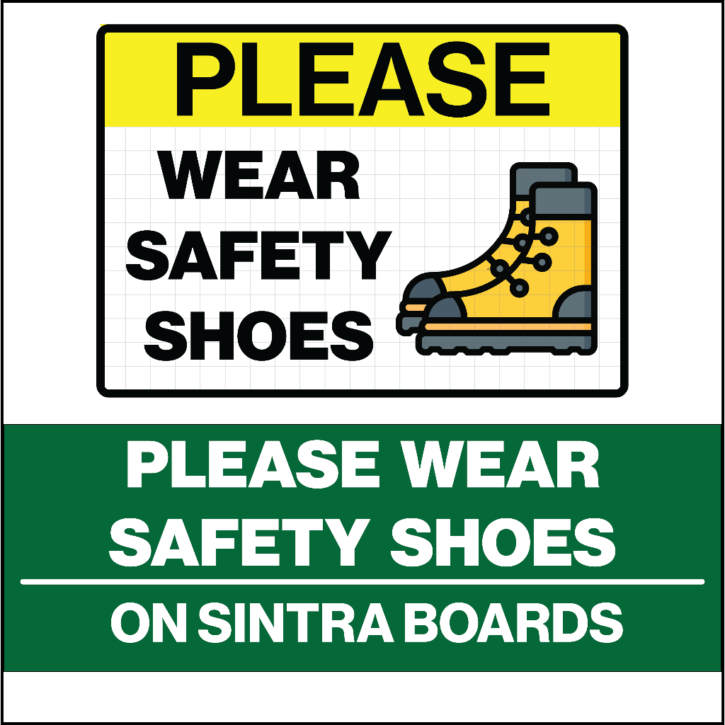Please Wear Safety Shoes Signs for Company and Business Use Safe ty ...