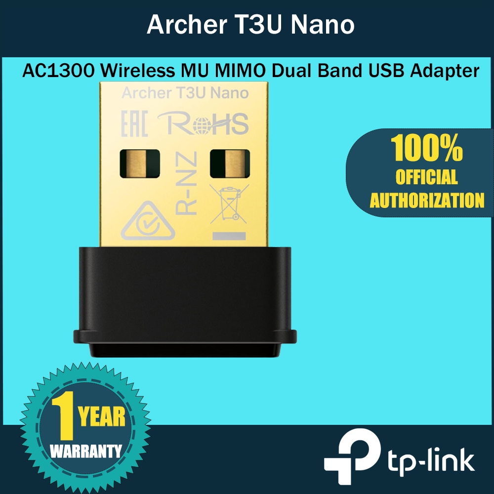 TP-Link USB WiFi Adapter for PC(Archer T3U Nano)AC1300 2.4G/5G Dual ...