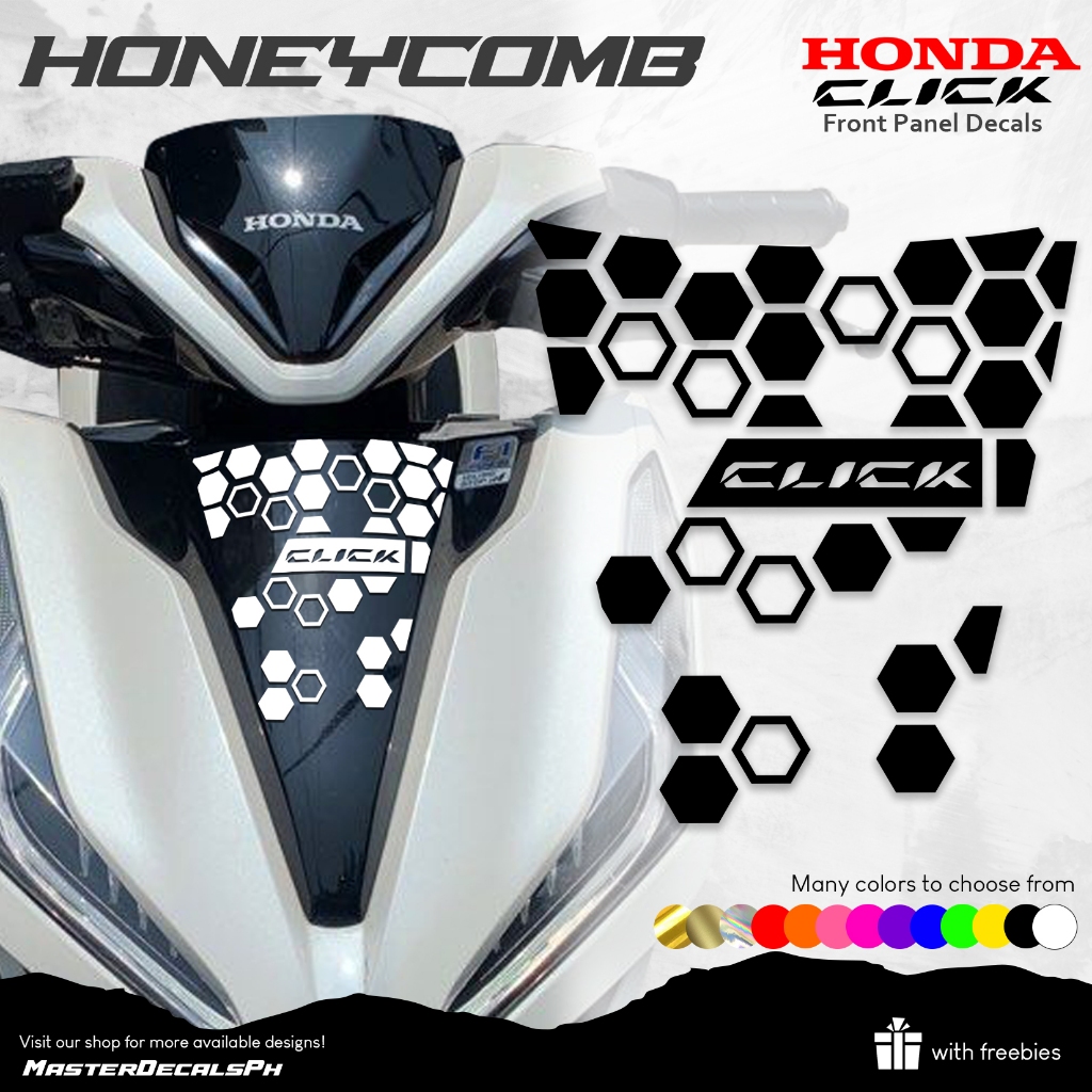 Honda Click Front Panel Sticker Honeycomb Design High Quality Non ...