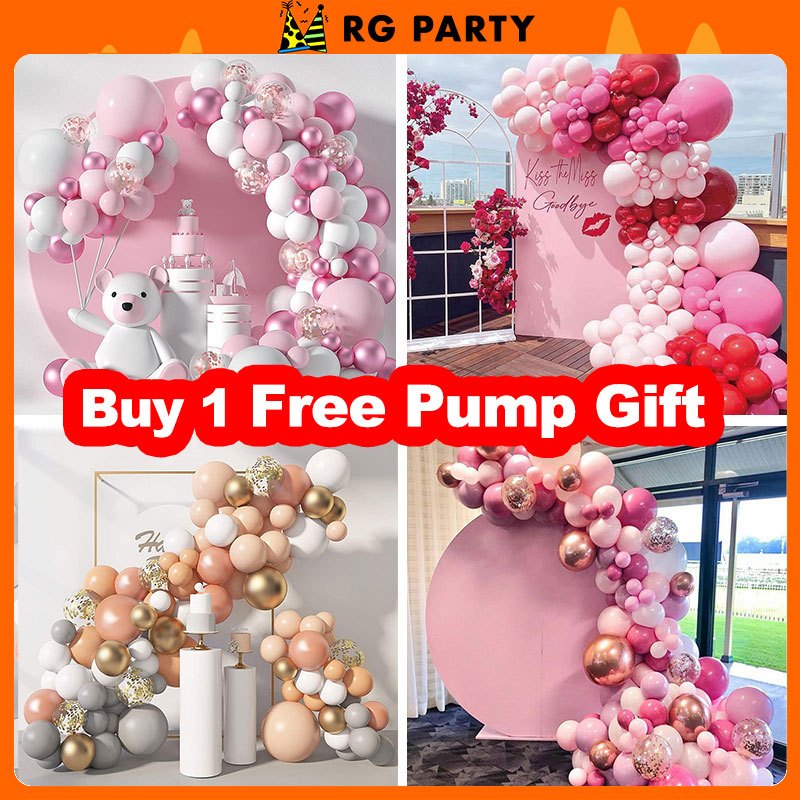 【Free Gift】Arch Balloon Set Decoration RosePink Wedding Birthday ...