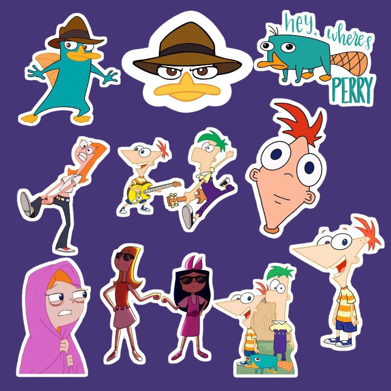 Phineas and Ferb Stickers | Vinyl Matte Laminated Waterproof and ...