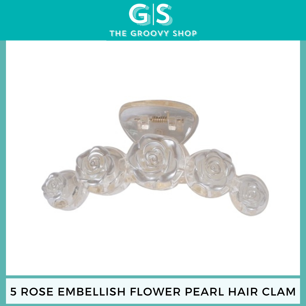 Joy Fashion 5 Rose Embellish Flower Pearl Hair Clam | Shopee Philippines