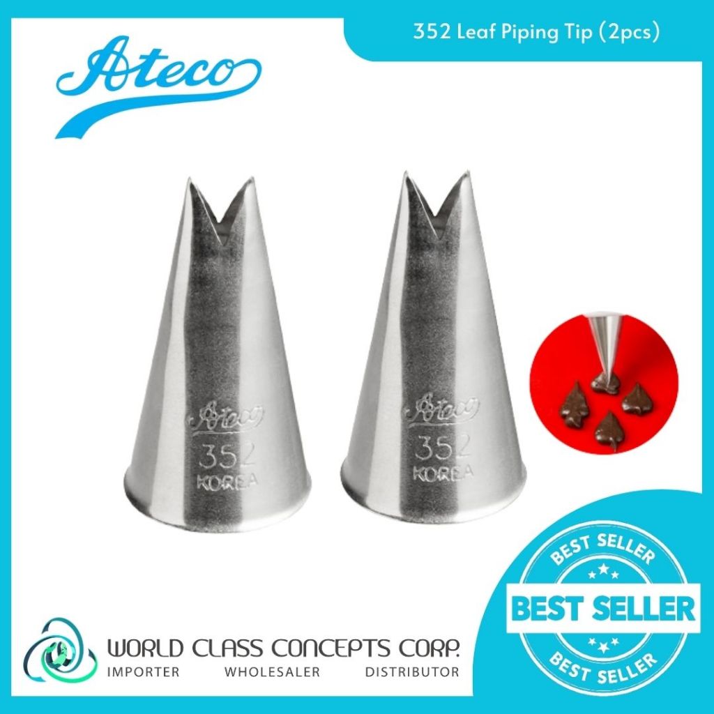 Ateco 352 Leaf Piping Tip Stainless Steel Icing Tip ( Set of 2 ...
