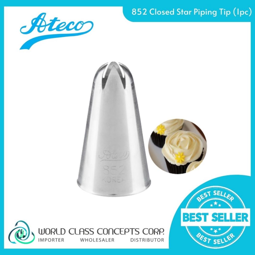 Ateco 852 Closed Star Piping Tip Stainless Steel icing Tip (1pc ...