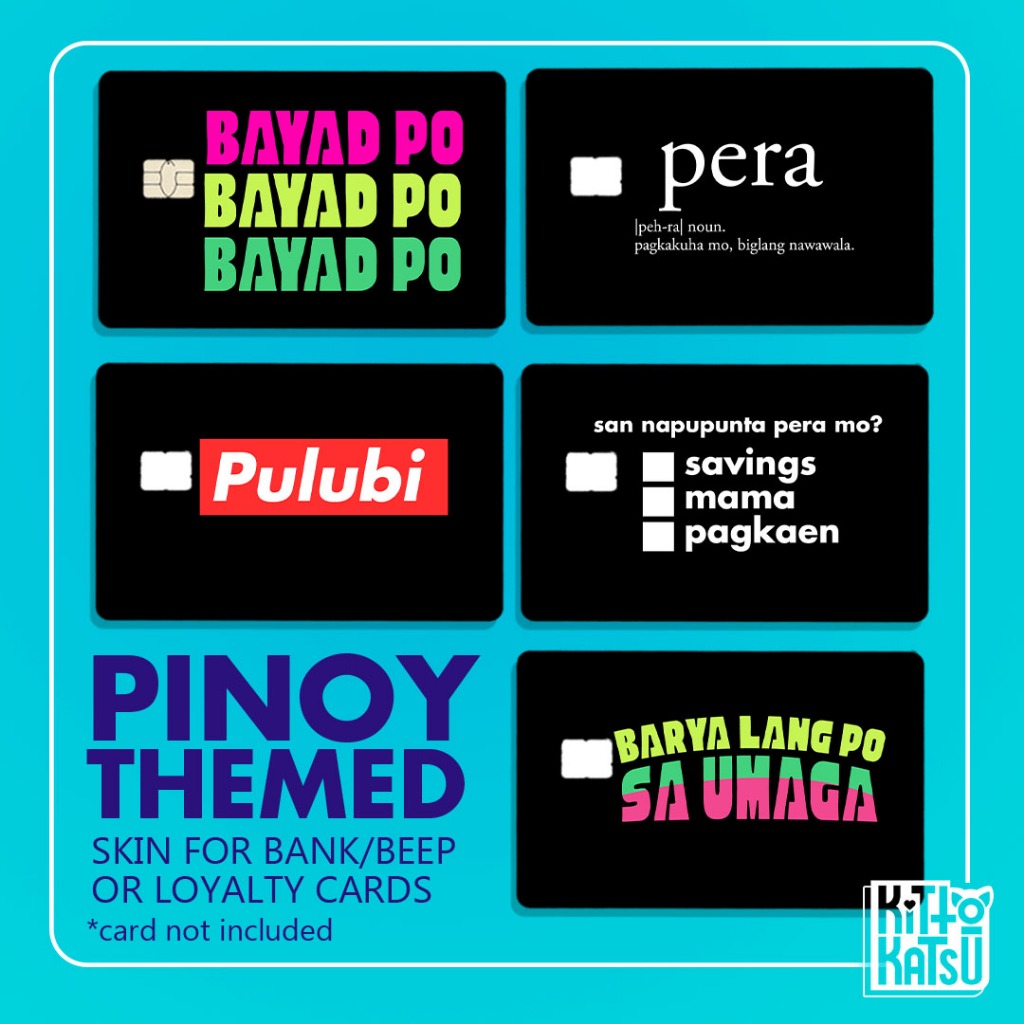 Pinoy Themed Tagalog Quotes skin stickers for Bank card or loyalty card ...