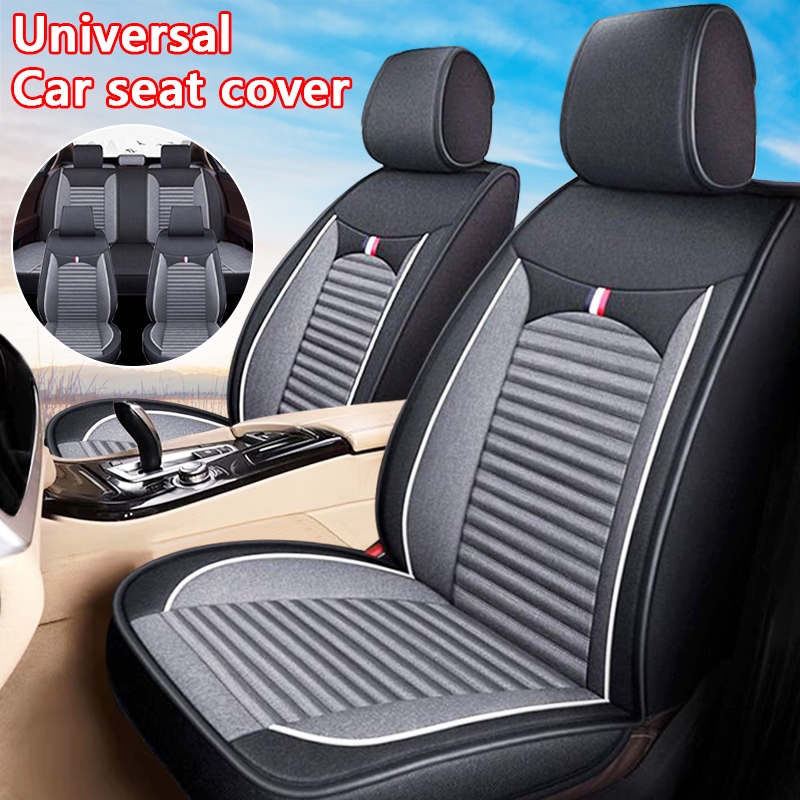 New Linen Car Seat Cover Fully Surrounded Seat Cushion Summer Universal ...