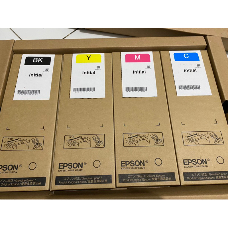 EPSON WF C5290/ C5390 INITIAL INK Set (all colors) Free Ink Tray ...