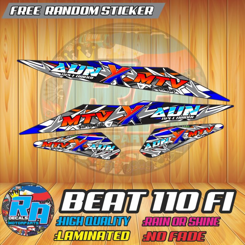 Honda Beat 110 Fi Mtv x Aun Decals | Shopee Philippines