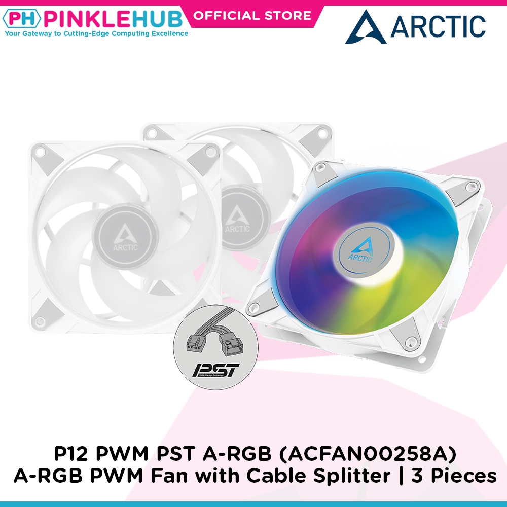 ARCTIC P12 PWM PST A-RGB 3-PACK 120 mm A-RGB PWM Fan with Cable Splitter | 3 Pieces (ACFAN00258A ...