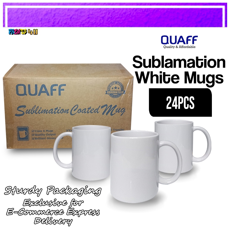1-box QUAFF Sublimation Coated White Mug 11oz Sublimation Printable ...