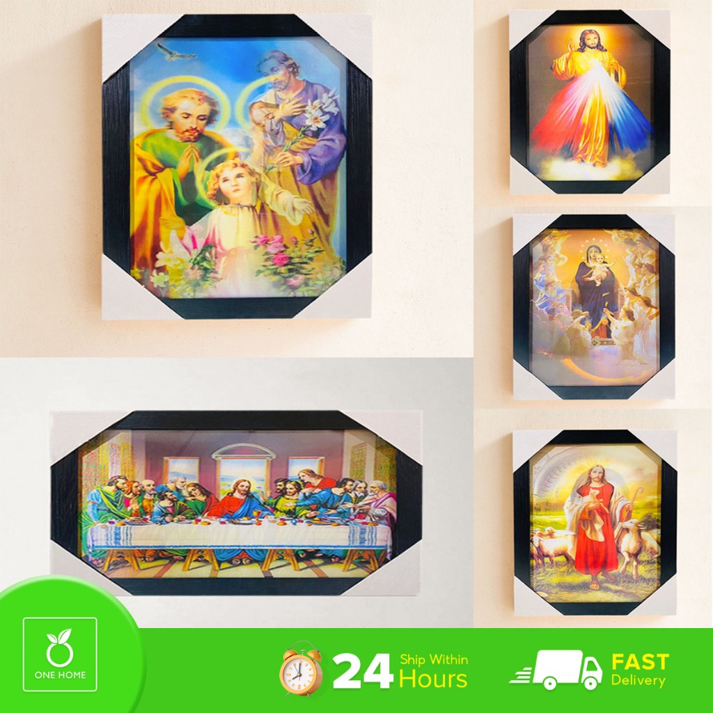 One Home 25x35cm 5D Wall Frame Home Decor Double Religious Design ...