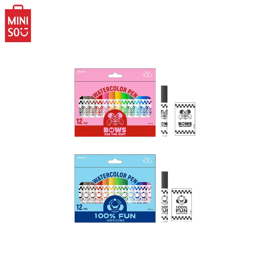 MINISO Disney 100 Smile FC Marker 12 Pcs Mickey/Minnie | Shopee Philippines