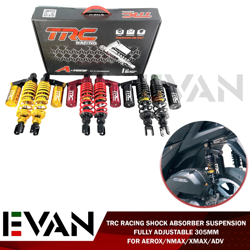 EVAN.PH TRC 305mm (Set) Rear Shock Absorber Suspension For (Nmax/Aerox ...