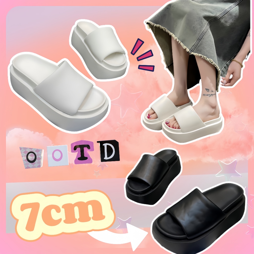 BS Rubber Slippers for Women New Arrival (7cm) #1222-1 | Shopee Philippines