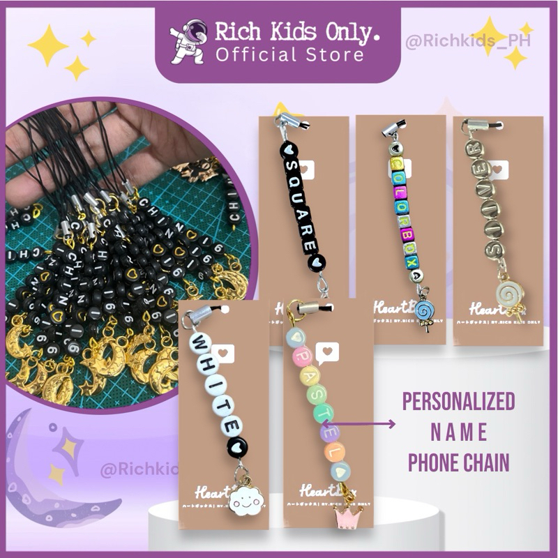 [PNK02] Personalized Name Phone chain / Phone lariant / Phone strap ...
