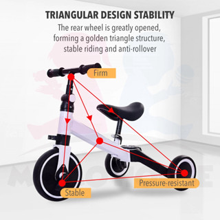 Gift For Kids Balance Bike Tricycle 3 In 1 Multi-Functio Balance Scooter Bike For Kids Baby Bike ...
