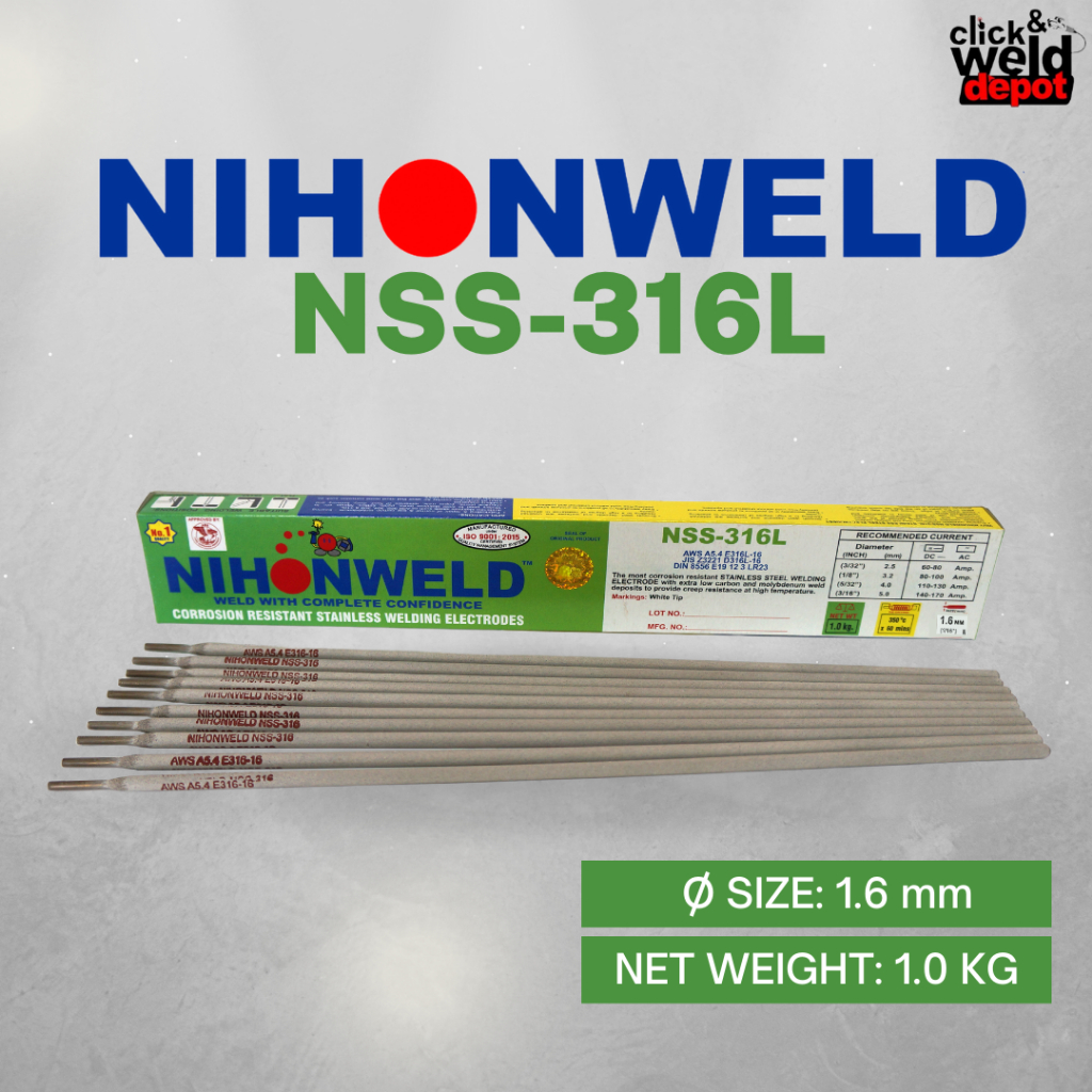 NIHONWELD NSS-316L - 1.6mm (1 KG PACKING) | Shopee Philippines