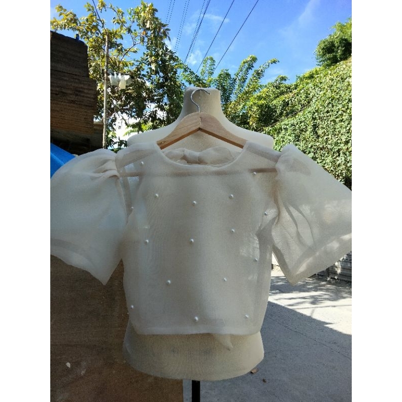 Filipiniana Top with PEARLS Double Layer (loose top) | Shopee Philippines Filipiniana Top with PEARLS Double Layer (loose top) | Shopee Philippines