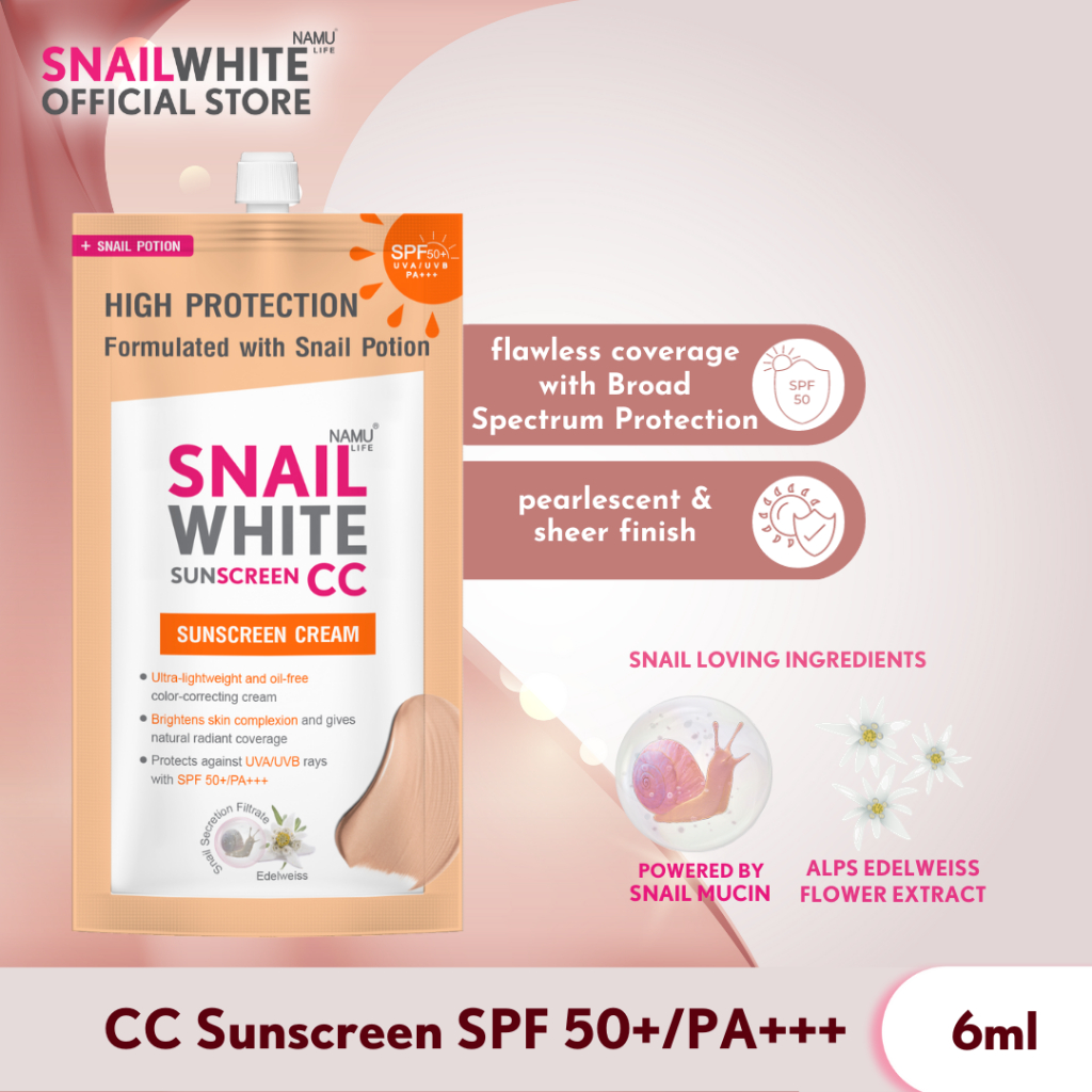 SNAILWHITE CC Sunscreen SPF 50+/PA+++ 6ml | Shopee Philippines