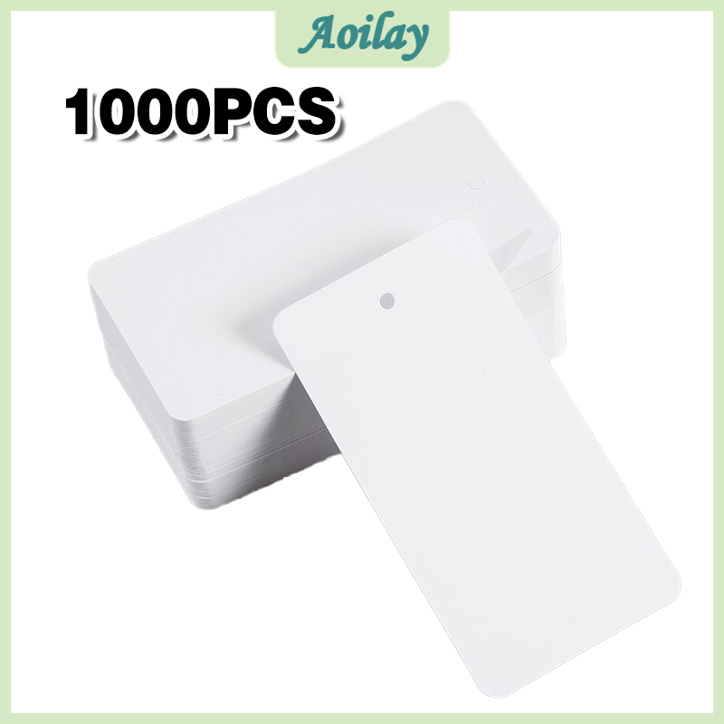 1000pcs 4x9cm Blank Price Label DIY White Blank Tag Card Blank Hang Tag ...