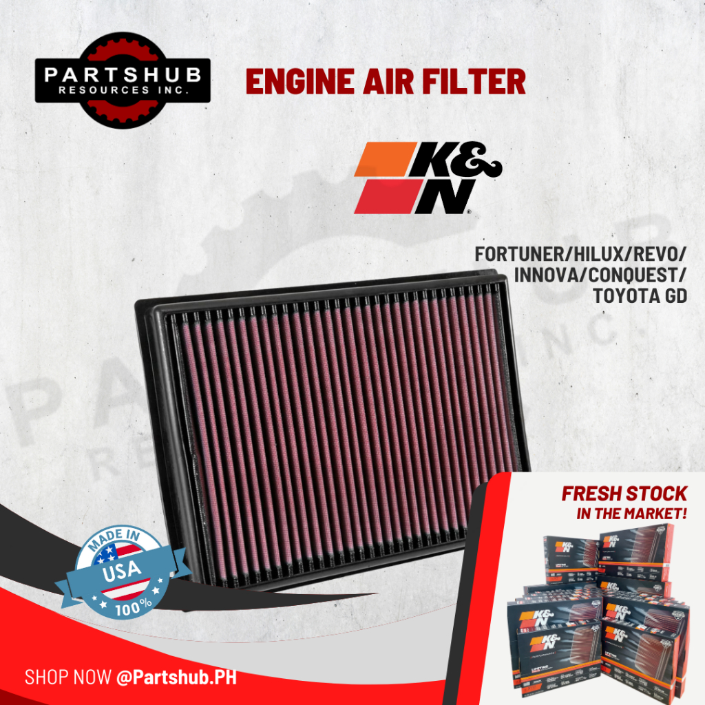 K&N AIR FILTER 33-3045 ('15-ON TOYOTA Fortuner/Hilux Revo/Innova/4N16 ...