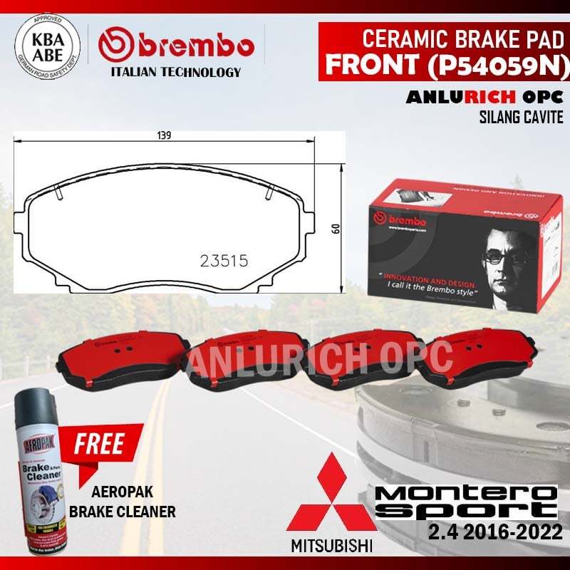 BREMBO BRAKE PADS FRONT for MITSUBISHI MONTERO SPORT 2.4 2016-2022 FREE ...