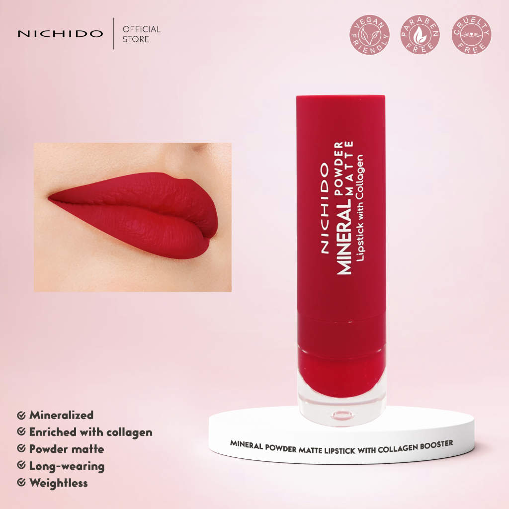 NICHIDO Mineral Powder Matte Lipstick With Collagen Booster - Malibu ...