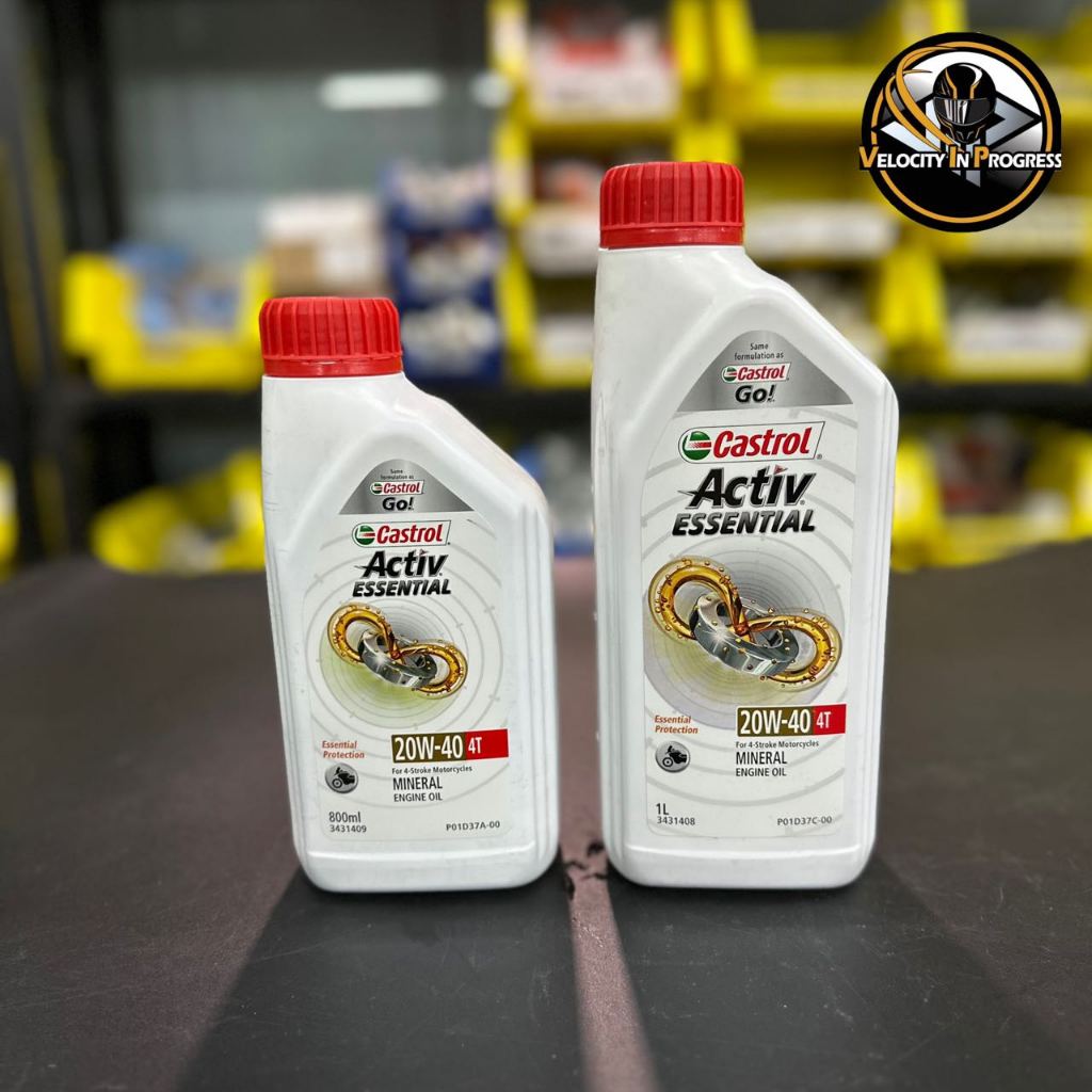 CASTROL GO CASTROL ACTIV ESSENTIAL 800ML / 1LITER MINERAL MOTORCYLE OIL ...