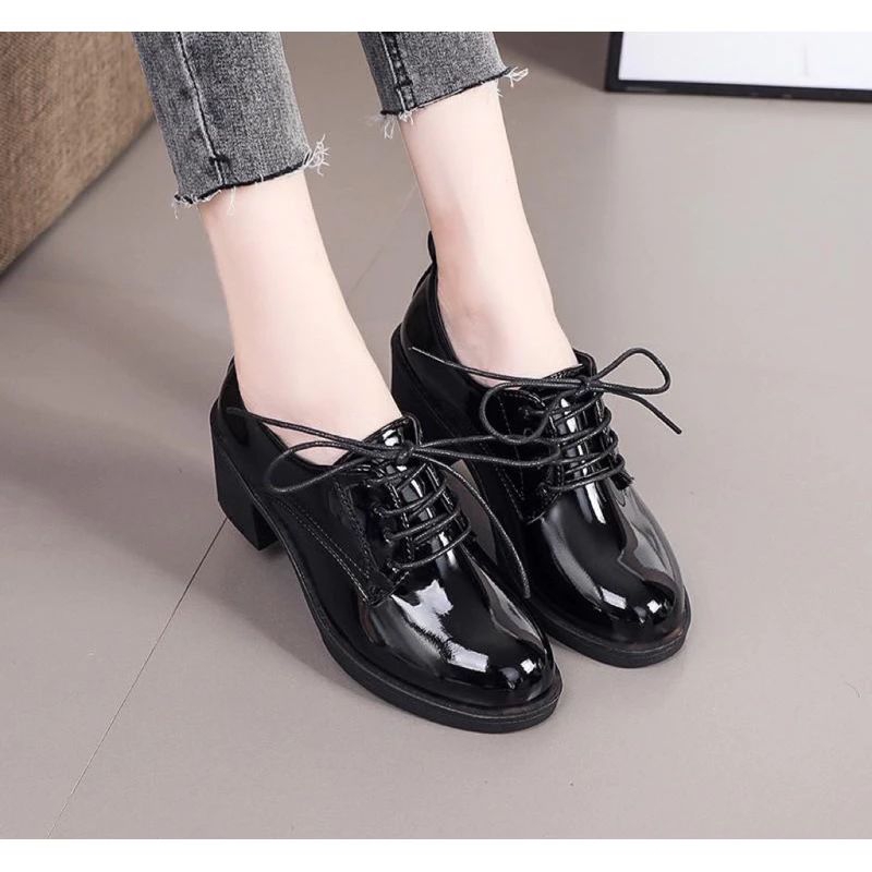ladies guard shoes glossy school and formal with heels | Shopee Philippines