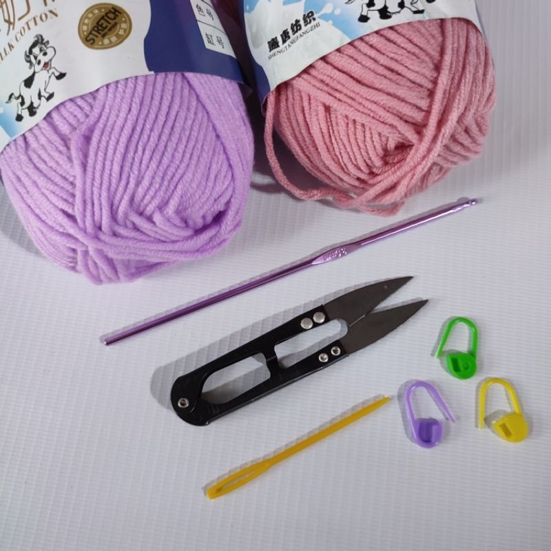 milk cotton Crochet beginner Set | Shopee Philippines