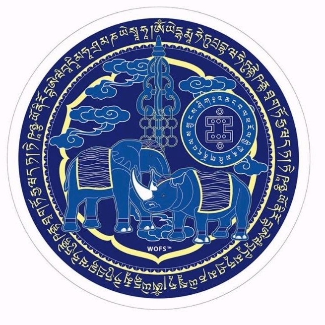 2024 Blue Elephant & Rhino Car Sticker Auspicious Feng Shui Sticker ...