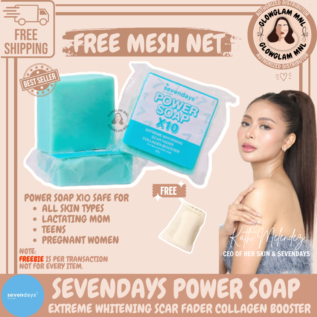 (FREE MESH NET) Sevendays Power Soap x10 80g By Kath Melendez Her Skin ...