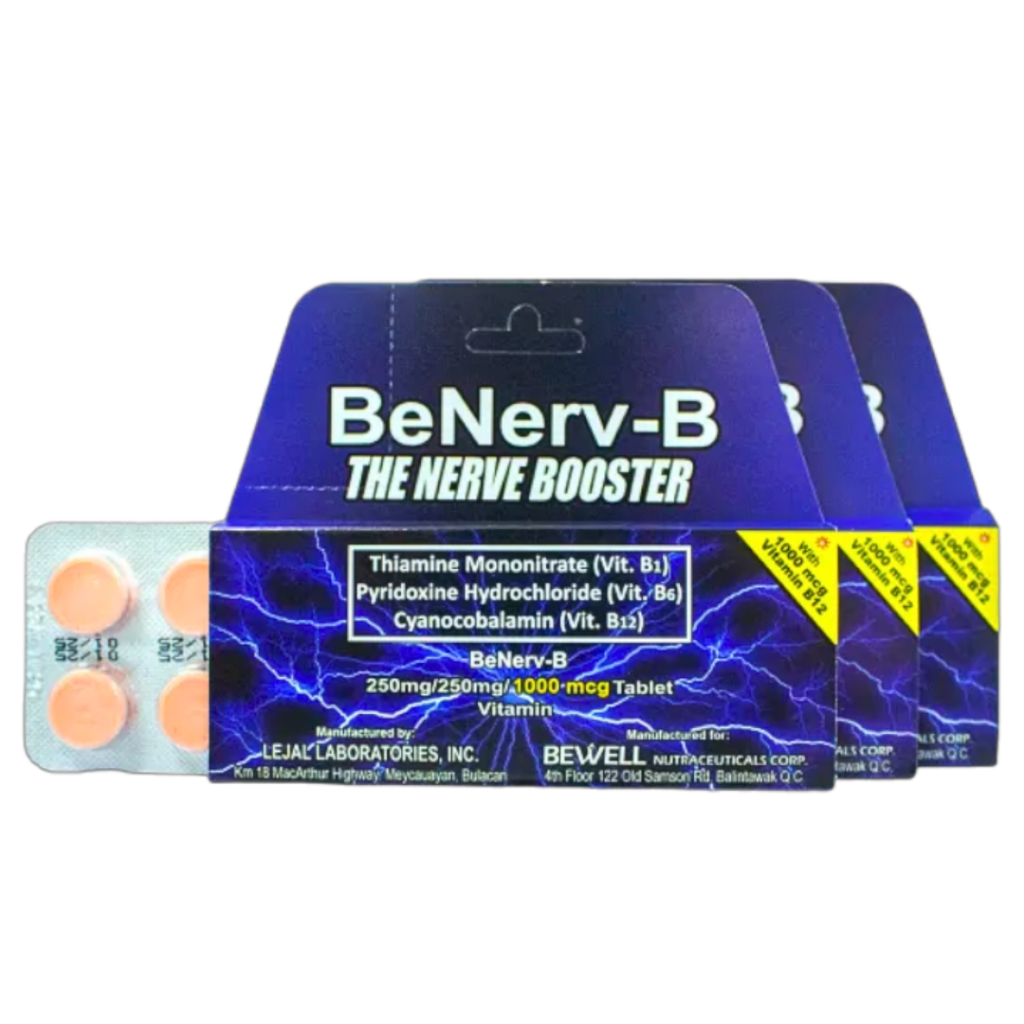 BeNerv-B Vitamin B1 + B6 + B12 3 flaps, 30's Tablets for Nerve ...