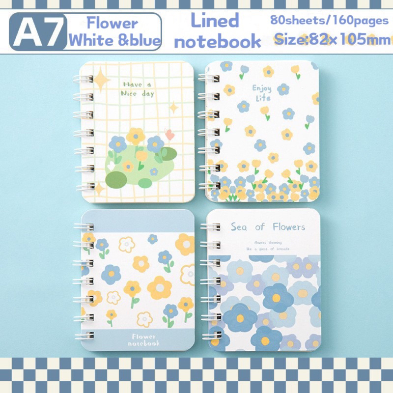 A7 Notebook Lined 1Pcs A7 Cute Mini Spiral Notebook Cartoon Diary ...