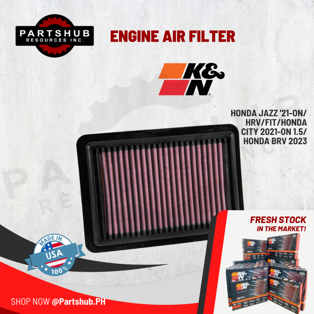 K&N AIR FILTER 33-5027 (HONDA JAZZ/HRV/FIT, '21-'22 CITY 1.5L) | Shopee Philippines