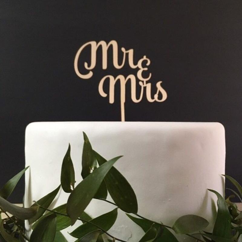 1pc Mr and Mrs Topper Wooden Topper Wood Topper Cake Decoration Wedding ...