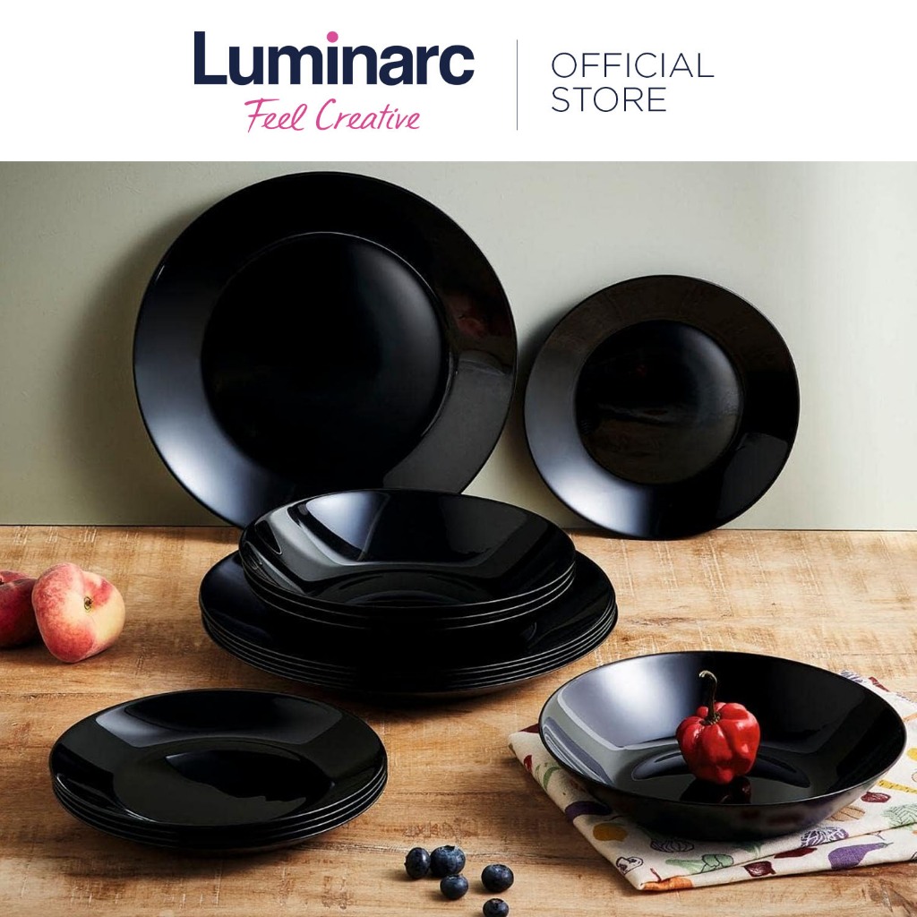 Luminarc 18pcs Zelie Black Dinner Set | Shopee Philippines