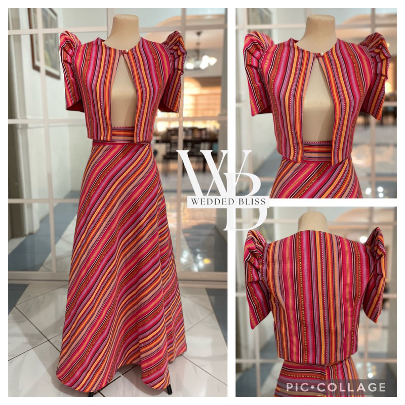 Modern Filipiniana Bolero & Skirt Set (Inabel Woven Fabric) | Shopee ...