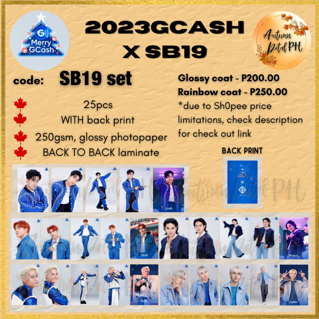 SB19 Unofficial Photocards Lomo Cards Set - Gca$h SB19 Group set ...