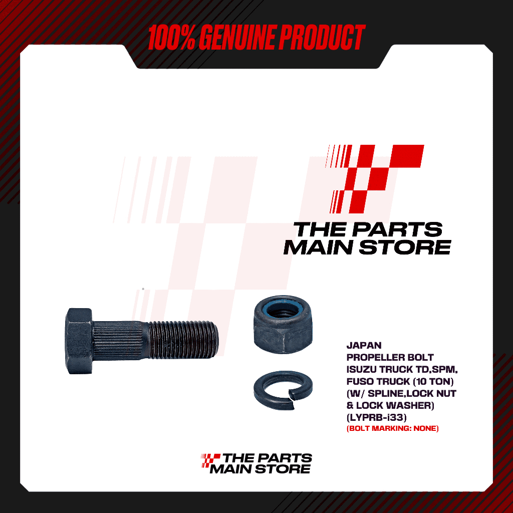 JPN PROPELLER BOLT TRUCK TD,SPM,FUSO TRUCK 10 TON W/ SPLINE,LOCK NUT ...