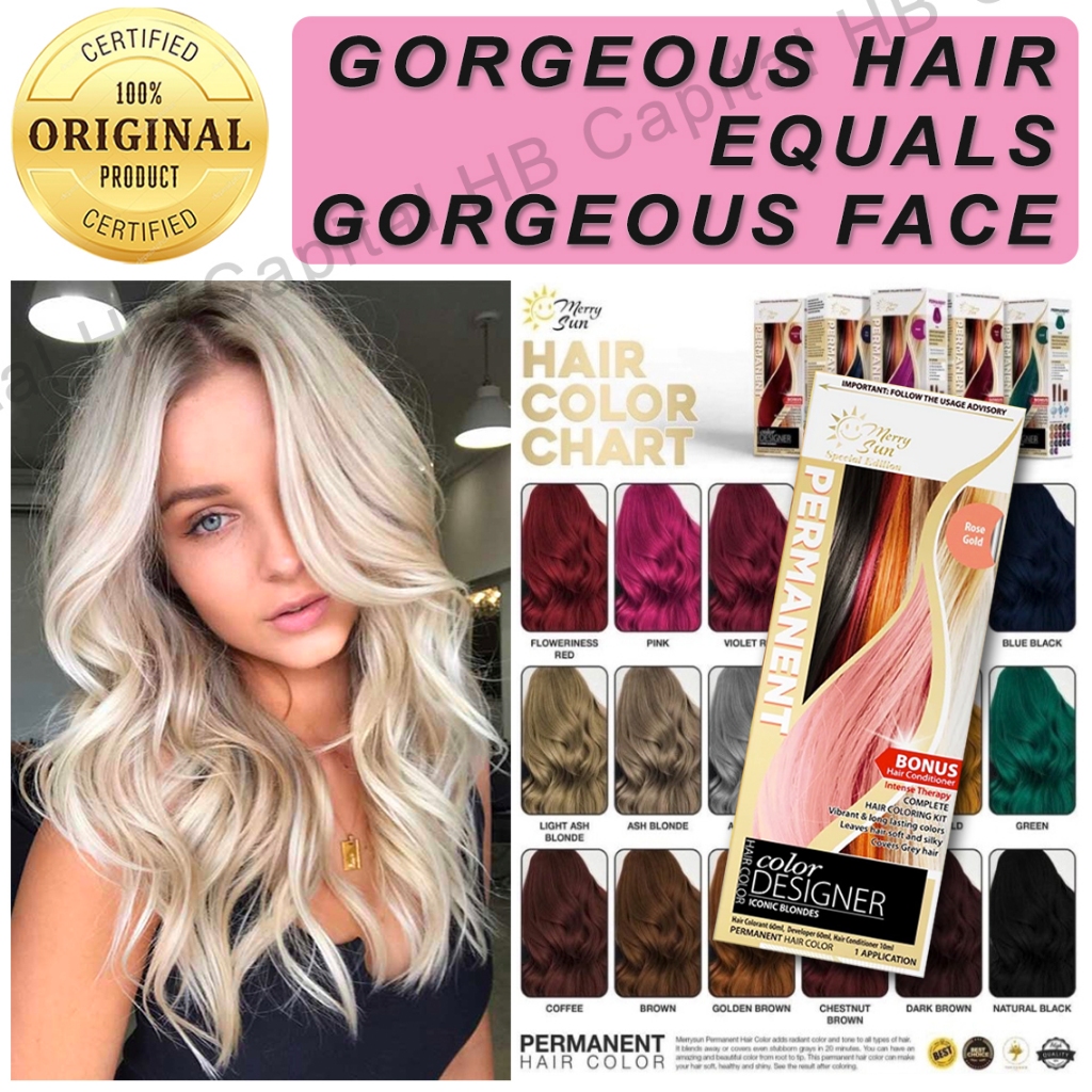 Merry Sun Permanent Hair Color with Therapy | Shopee Philippines