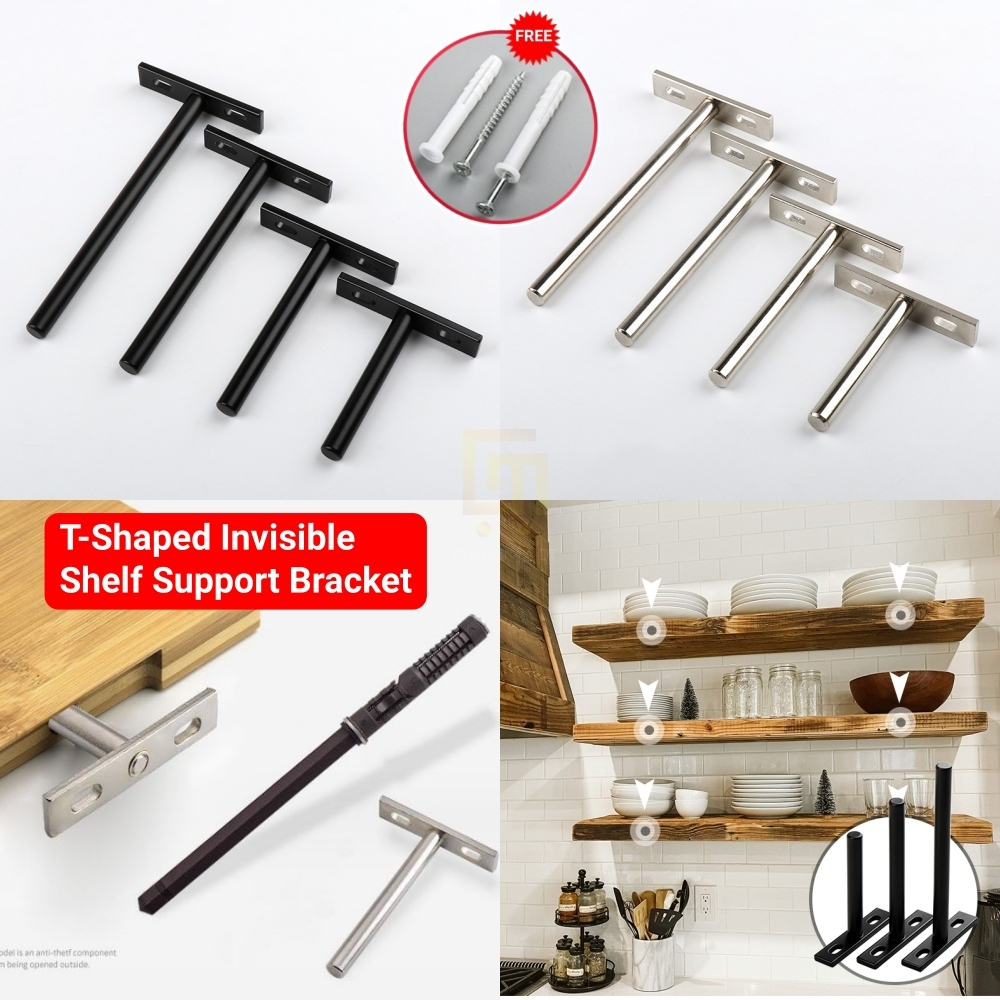 Heavy Duty (1PC) 3/4/5/6 Inches Invisible Shelf Support Bracket T ...