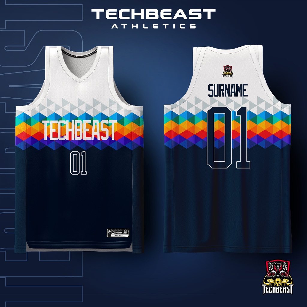 Diamond Full Sublimation Basketball Jersey Techbeast ( CUSTOM NAME + NUMBER ) | Shopee Philippines