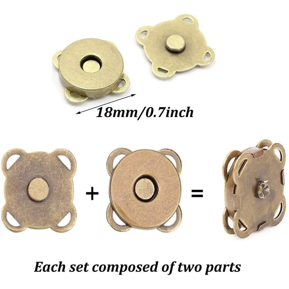 1 Set Magnetic Snap Clasps Fastener DIY Purse Handbag Leather Craft ...