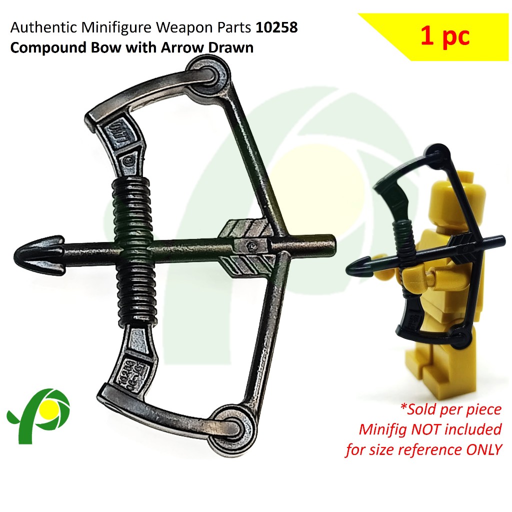LEGO Minifigure Weapon Parts Toy 10258 Compound Bow with Arrow Drawn ...