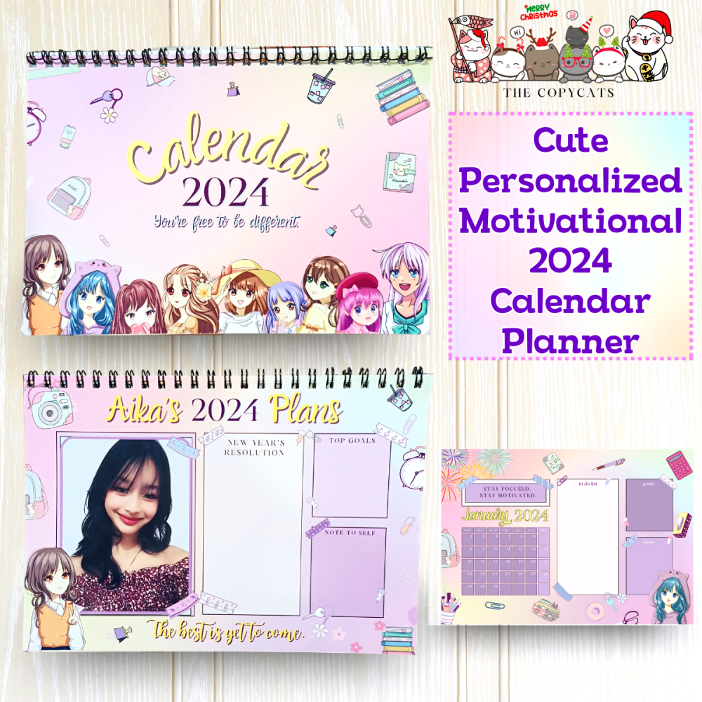 CUTE 2024 CALENDAR CUSTOMIZED MOTIVATIONAL INSPIRATIONAL PLANNER A5 ...