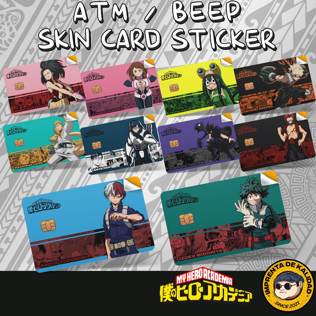 My Hero Academia Skin Card Sticker Vinyl Debit/ATM/beep card sticker ...