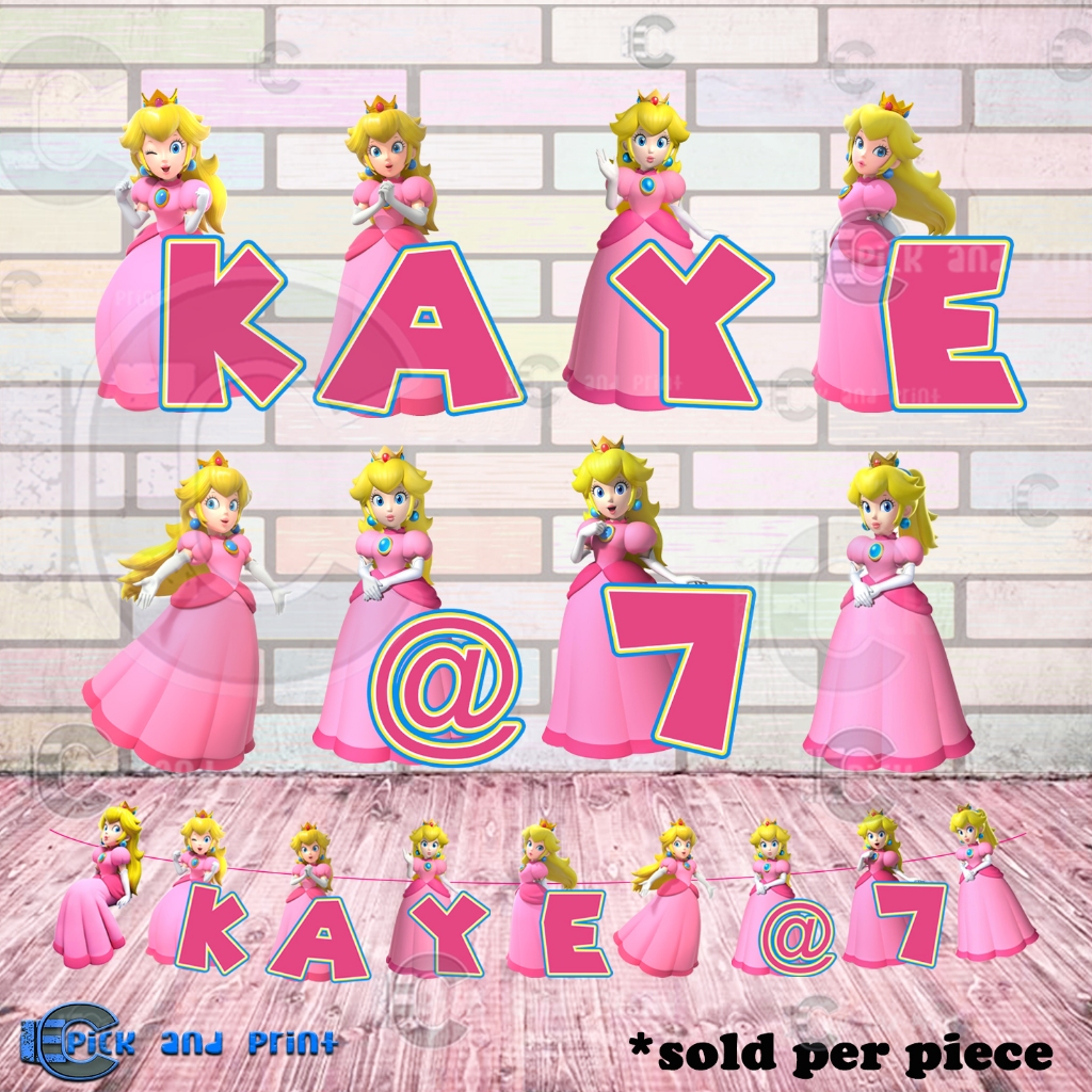 Personalized/Customized Princess Peach Super Mario Character Name ...