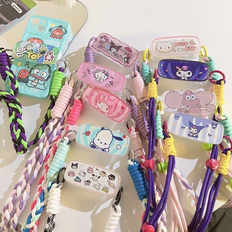 Cartoon fashion mobile phone rope cross-body rope mobile phone back ...