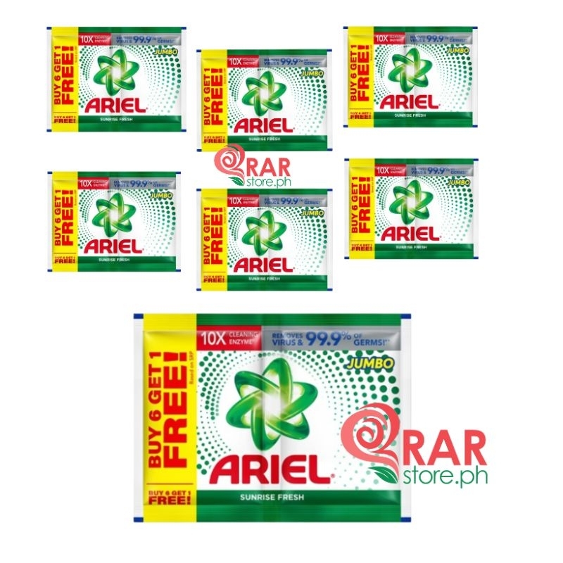Ariel Powder Jumbo Sunrise Fresh 66 grams (6pcs + 1 FREE) | Shopee Philippines